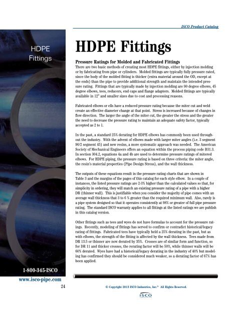 ISCO Product Catalog HDPE