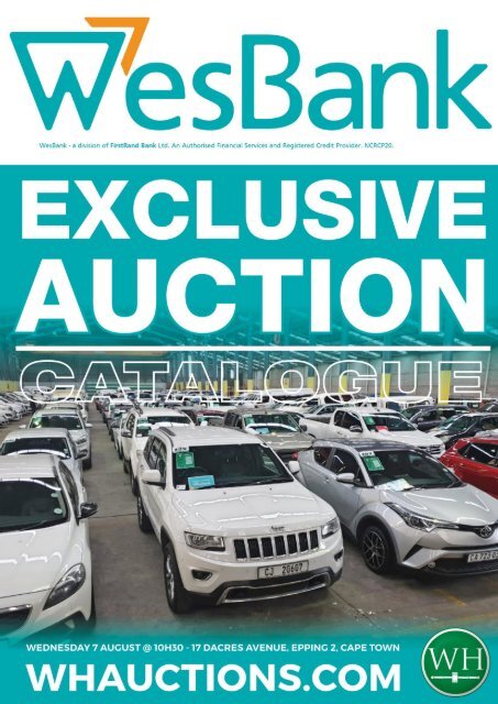 WH Wesbank Auction Catalogue - 7 August Cape Town