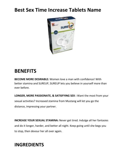 Best Sex Time Increase Tablets Name