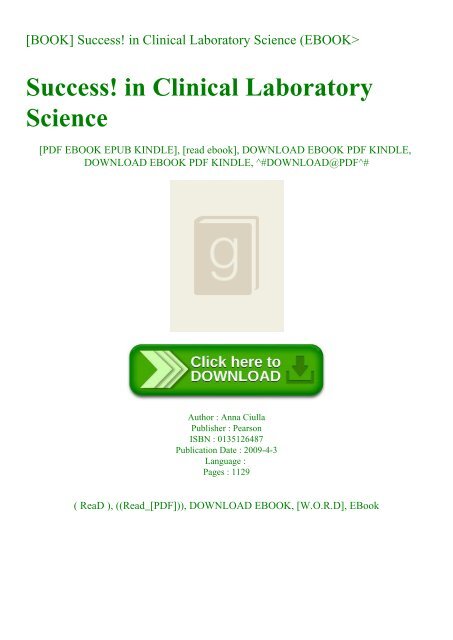 [BOOK] Success! in Clinical Laboratory Science (EBOOK