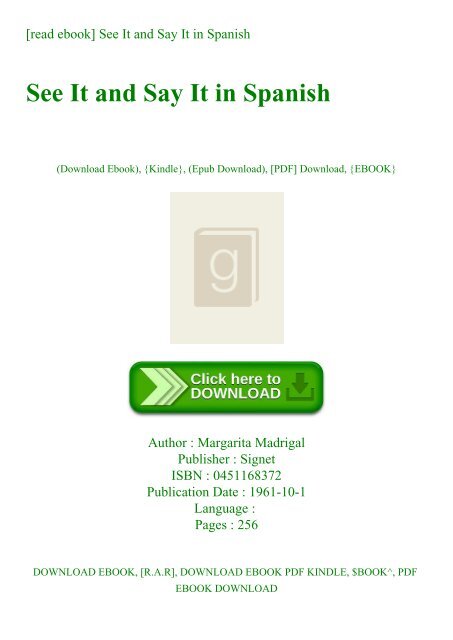 [read ebook] See It and Say It in Spanish PDF)
