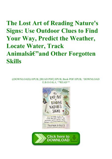 (READ-PDF!) The Lost Art of Reading Nature's Signs Use Outdoor ...