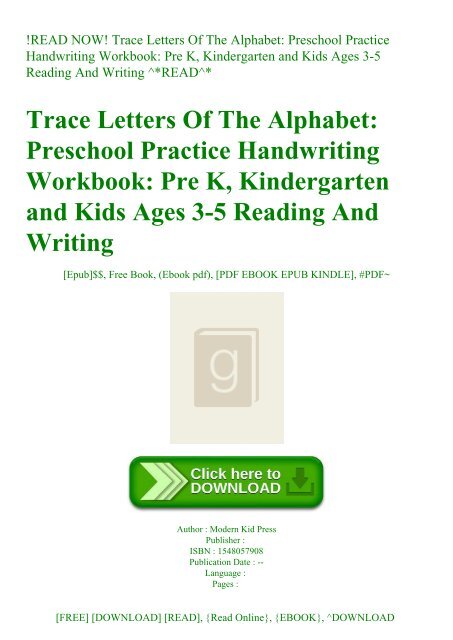 !READ NOW! Trace Letters Of The Alphabet Preschool Practice Handwriting ...