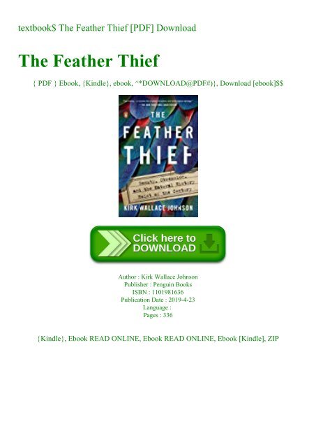 textbook$ The Feather Thief [PDF] Download