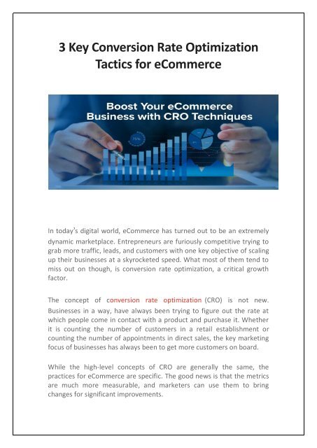 3 Key Conversion Rate Optimization Tactics for eCommerce