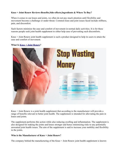 What are the Cons of Knee + Joint Renew?