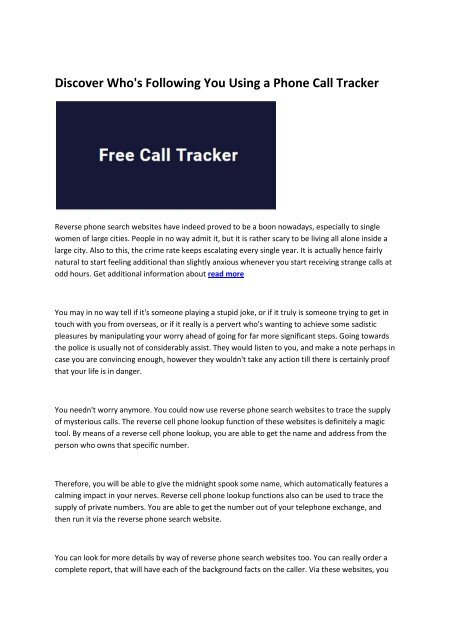 4 free call tracker