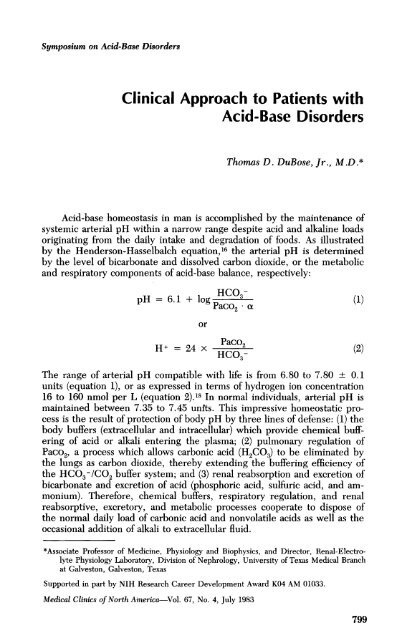 Clinical Approach Acid-Base