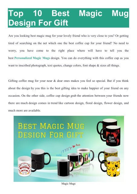 Top 10 Best Magic Mug Design For Gift
