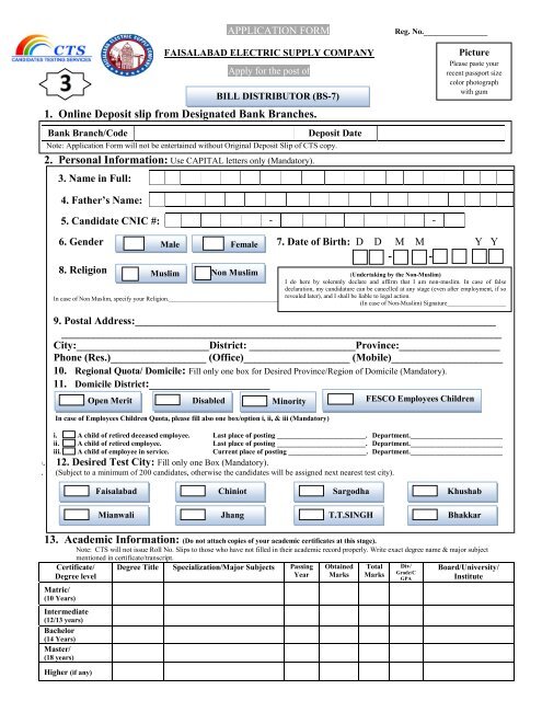 3. BILL DISTRIBUTOR-FESCO APPLICATION FORM