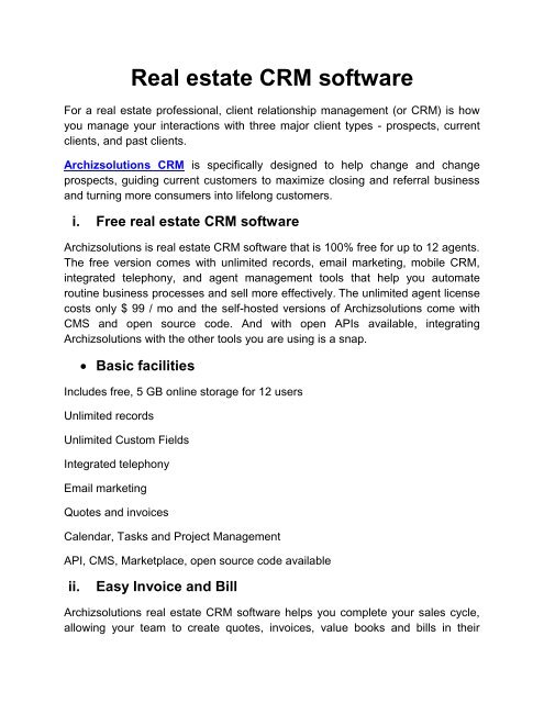 Real estate CRM software-