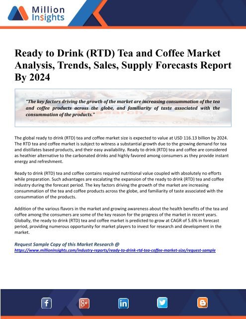 Ready to Drink (RTD) Tea and Coffee Market Analysis, Trends, Sales ...