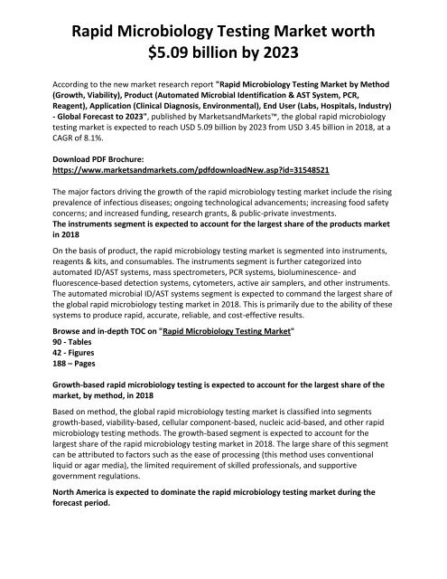 Rapid Microbiology Testing Market