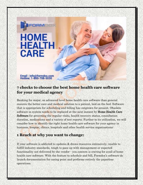 7 checks to choose the best home health care software for your medical ...