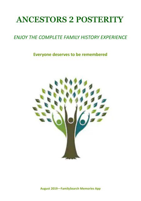 Ancestor 2 Posterity August 2019