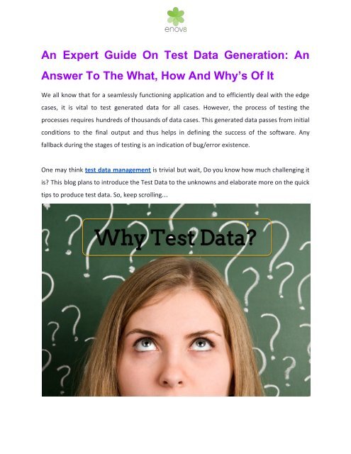 An Expert Guide On Test Data Generation_ An Answer To the What, How and ...