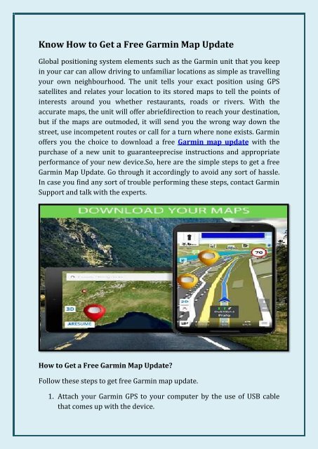 Know How to Get a Free Garmin Map Update