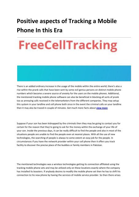 4 free cell tracking