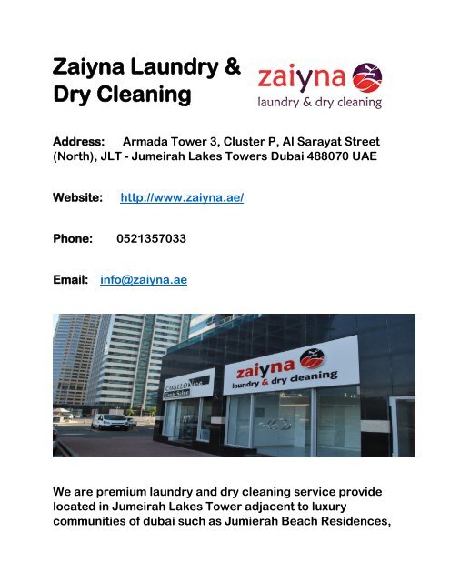 Zaiyna Laundry and Dry Cleaning