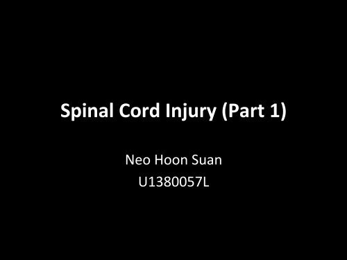 Spinal cord injury (Part 1)