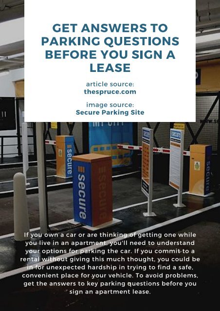 Get Answers to Parking Questions Before You Sign a Lease