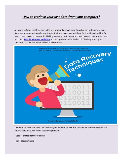 How to retrieve your lost data from your computer
