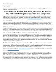 CFO of Hansen Plastics, Bob Ruehl, Discusses the Reasons Why He Favors ...