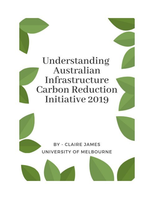 Understanding Australian Infrastructure Carbon Reduction Initiative 2019