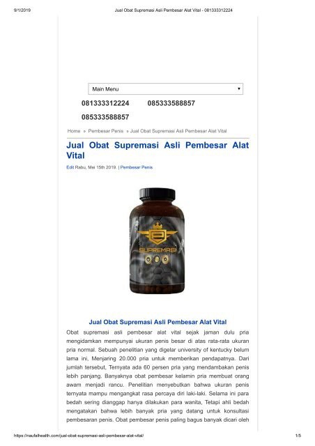 Jual Obat Supremasi Asli Pembesar Alat Vital - 081333312224