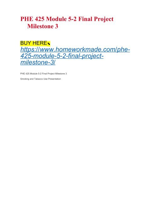 PHE 425 Module 5-2 Final Project Milestone 3