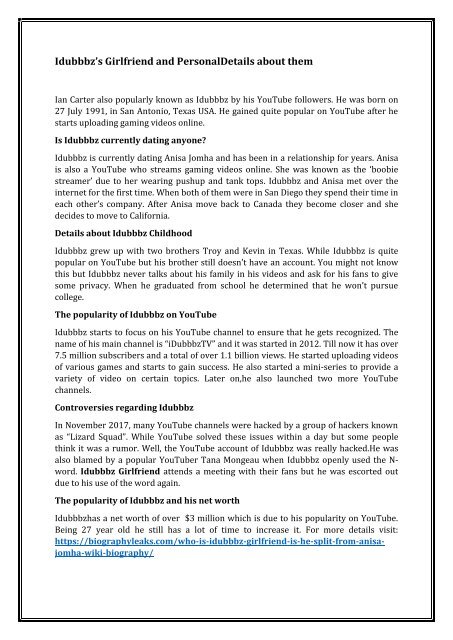 Idubbbz Girlfriend