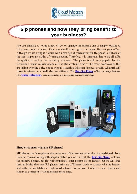 Sip phones and how they bring benefit to your business