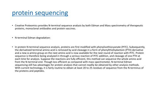 protein sequencing