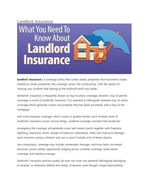 Landlord Insurance