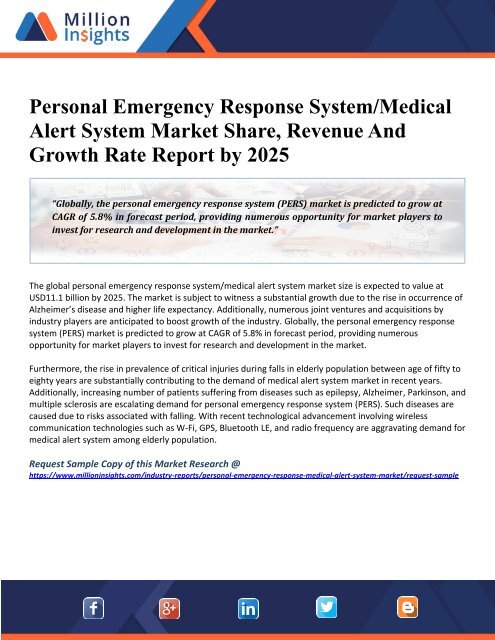 Personal Emergency Response System-Medical Alert System Market Share ...