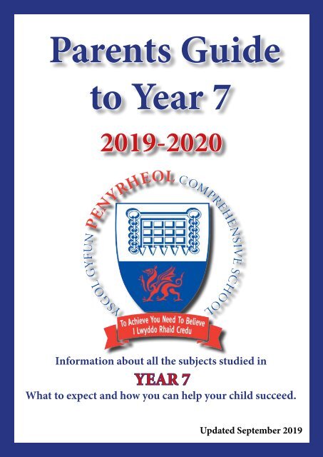 Year 7 Parent Guide September 2019