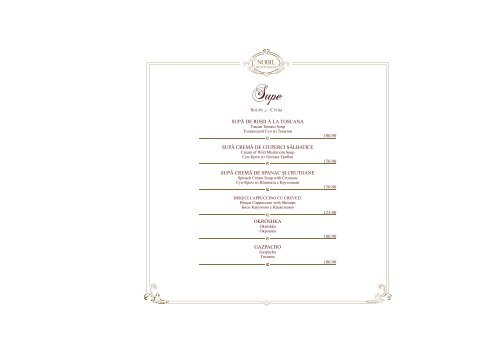 Nobil Restaurant Menu (spring-summer'19)