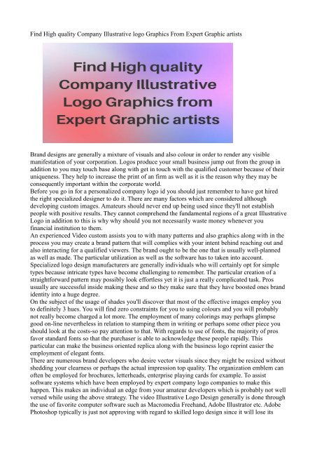 Find High quality Company Illustrative logo Graphics From Expert ...
