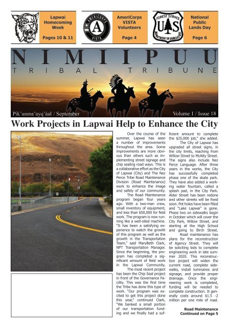 Nimiipuu Tribal Tribune Vol. 1 Issue 18
