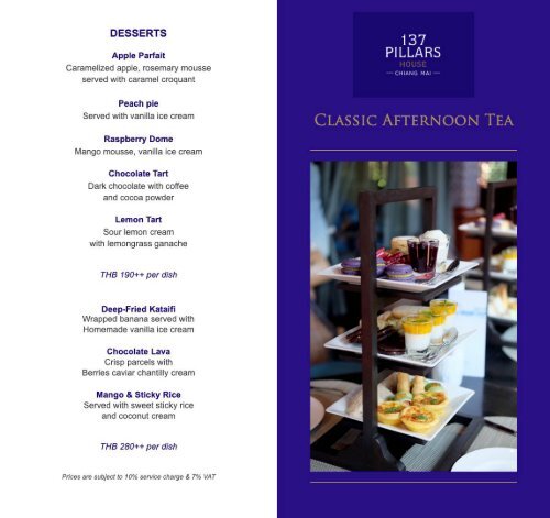 Afternoon Tea Menu