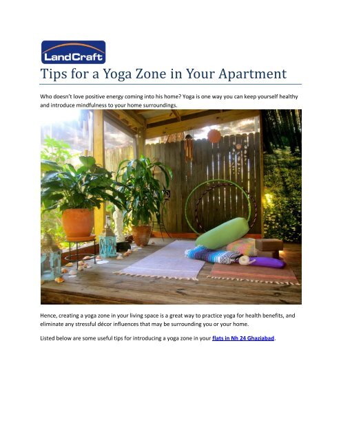 Tips For a Yoga Zone In Your Apartment