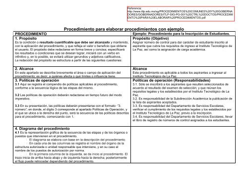PROCEDIMIENTO PARA ELABORAR PROCEDIMIENTOS