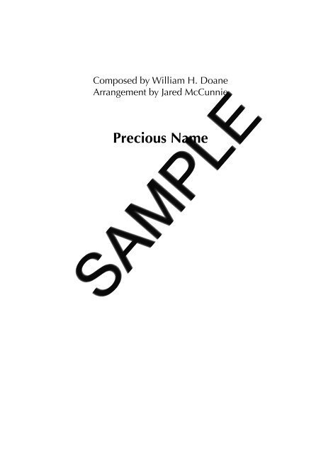 Precious Name - Sample Score