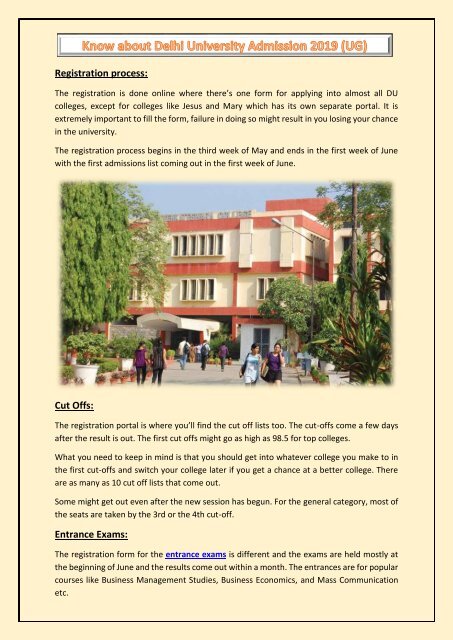 Know About Delhi University Admission 2019 Ug