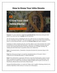 How to Know Your Ishta Devata