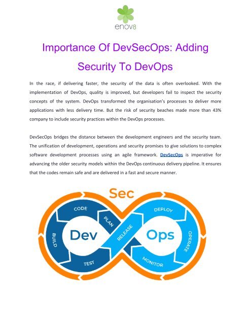 Importance Of Devsecops Adding Security To Devops