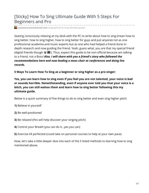 How To Sing Ultimate Guide With 5 Steps For Beginners and Pro