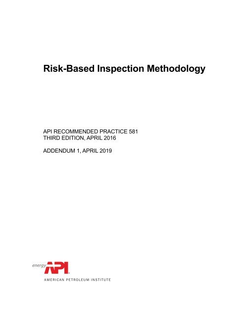 API 581 2016 Addendum