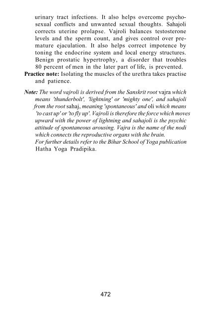 VAJROLI/SAHAJOLI MUDRA Va