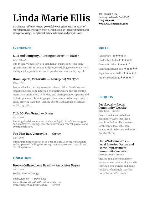 Linda Ellis Resume - New